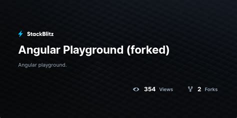 Angular Playground Forked Stackblitz
