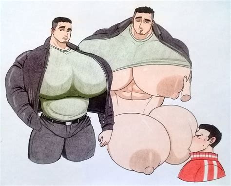 Rule 34 2boys Arousal Aroused Bara Bara Tiddies Bara Tits Big Pecs