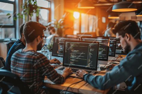 Premium Photo Brainstorming It Programmers Use Computer Together Software Engineers Develop