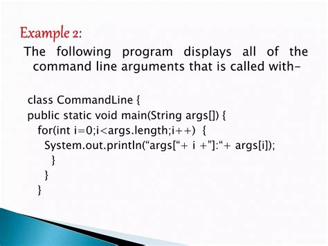 Basic Concept Of Class Method Command Line Argument Ppt