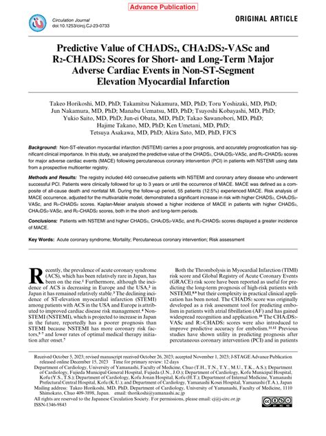Pdf Predictive Value Of Chads2 Cha2ds2 Vasc And R2 Chads2 Scores For Short And Long Term