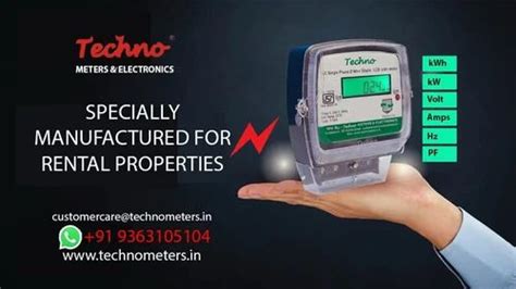 Techno Single Phase Whole Current CT Operated Meter With LCD Display Model Name Number