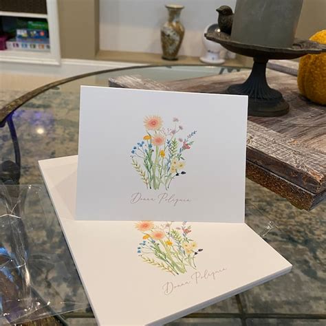 Personalized Wildflowers Notepad Watercolor Floral Gardening Stationery Whimsical Notepad With