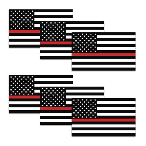 Thin Red Line Flag Stickers 3 X 5 Inches Firefighters State