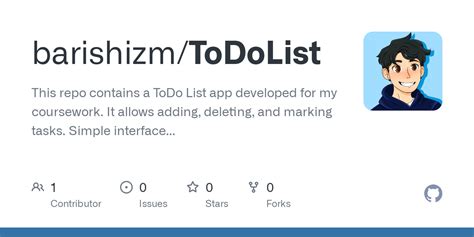 github barishizm todolist this repo contains a todo list app