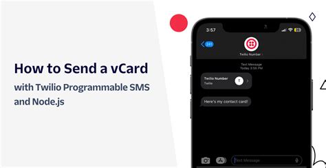 how to send a vcard with twilio sms and node js twilio