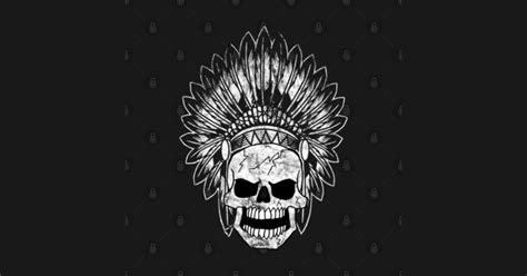 Native American Skull Indian Chief Warrior Feather Headdress Native American Posters And Art
