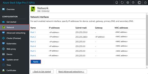Tutorial To Configure Network Settings For Azure Stack Edge Pro Device With Gpu In Azure Portal
