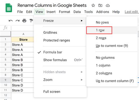 How To Rename Columns In Google Sheets 2 Methods Spreadsheet Point