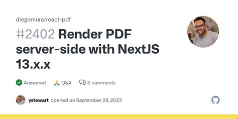 Render Pdf Server Side With Nextjs 13xx · Diegomura React Pdf