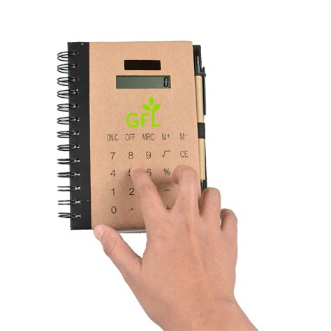 Recycled Paper Notebook With Calculator Promo Motive Branded Merchandise Supplier