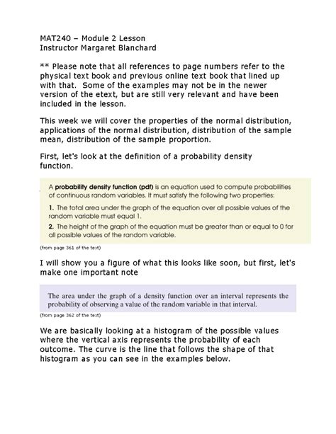 Mat240 Module 2 Lesson Updated Mat240 Module 2 Lesson Instructor Margaret Blanchard