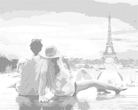 Рисуване по точки МЛАДА ДВОЙКА В ПАРИЖ НА АЙФЕЛОВАТА КУЛА Zuty Bg