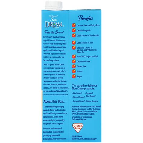 Soy Dream Enriched Original Organic Soymilk 32 Oz Pack Of 6