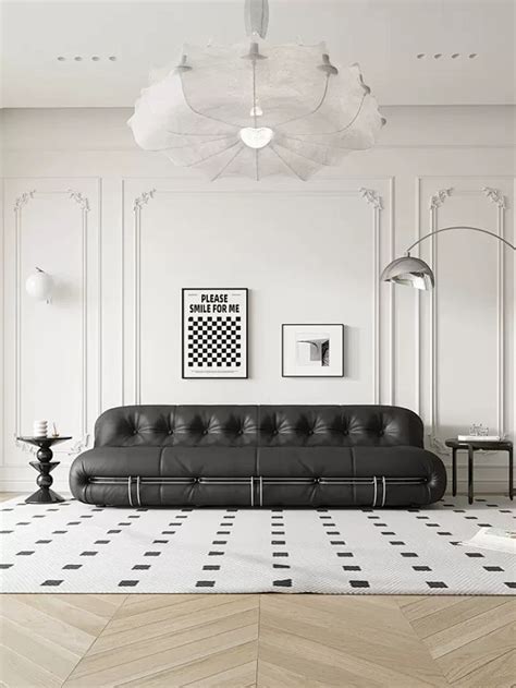 莎美诗意式轻奢皮艺沙发钢牙创意河马soriana休闲客厅真皮沙发ins 天猫 花瓣网