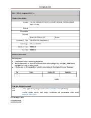 CSC101 1 Docx Assignment INDIVIDUAL Assignment 1 20 Modules Information Module CSC101