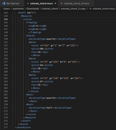 MU4 Issue Can T Color Chord Notes In Different Colors If They Are In The Same Voice Issue