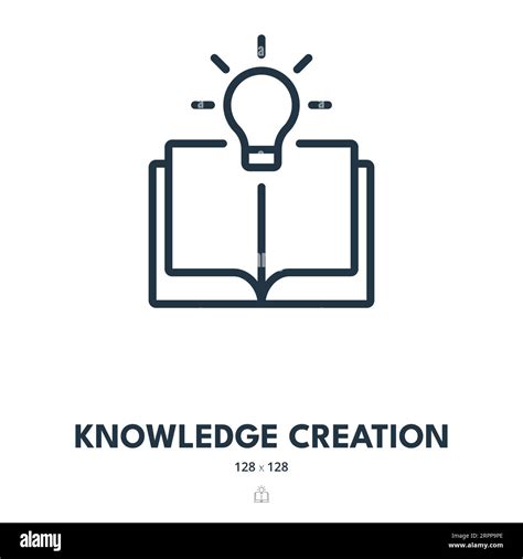 Knowledge Creation Icon Book Idea Creativity Editable Stroke Simple Vector Icon Stock