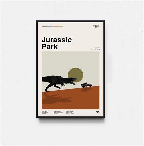 Jurassic Park Poster Jurassic Park Movie Poster Film Poster Midcentury Art Minimalist Art