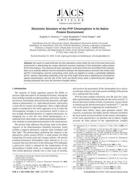 PDF Electronic Structure Of The PYP Chromophore In Its Native Protein Environment DOKUMEN TIPS