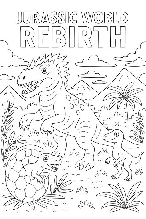Jurassic World Rebirth Coloring Page Coloring Page Dinosaur