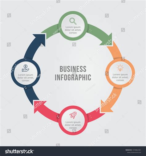 Circular Arrows Infographics Business Graph Chart Stock Vector Royalty Free