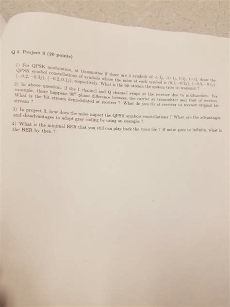 Solved For Qpsk Modulation At Transmitter If There Are 4