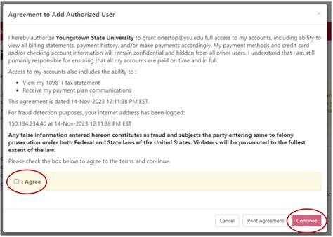 Add An Authorized User Ysu