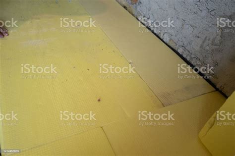 Expanded Polystyrene For Floor Insulation Installation Of Expanded Polystyrene On The Floor With