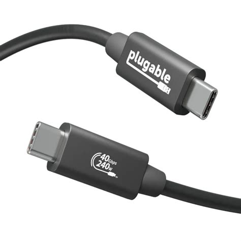 Plugable USB4 Cable 240W 3 3 Feet 1M 8K Display 40 Gbps