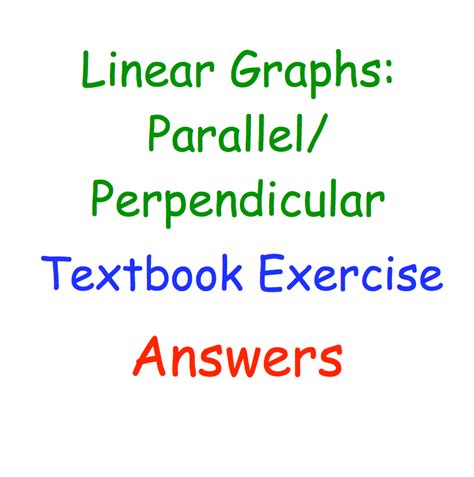 linear graphs parallel perpendicular lines textbook answers corbettmaths