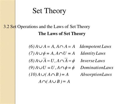 set theory and relation