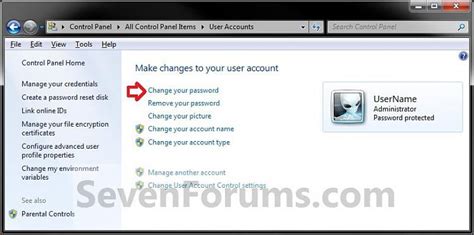 User Account Password Change Tutorials