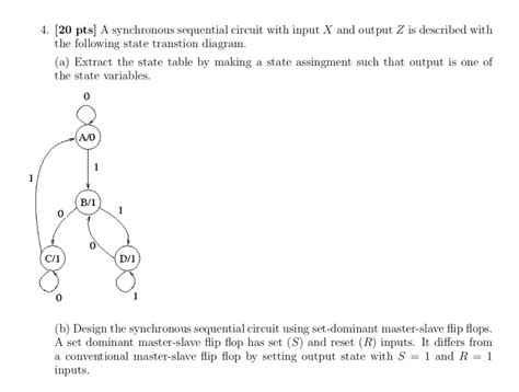 Solved 4 20 Pts A Synchronous Sequential L Circuit With