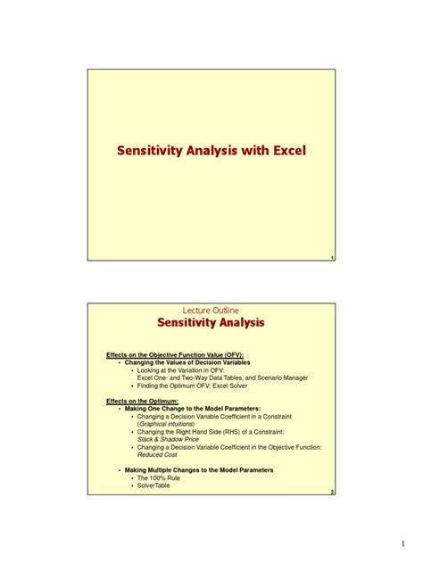 Excel Sensitivity Explained Pdf Mathematical Optimization