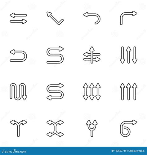 Navigation Arrows Vector Icons Set Stock Vector Illustration Of Curved Back 197697719