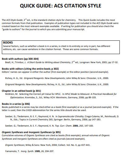 29 Acs Citation Examples To Download