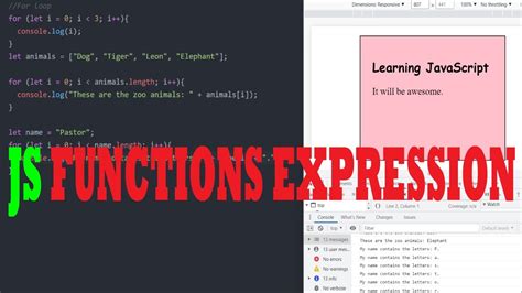 Javascript Tutorials Function Expression 22 Youtube