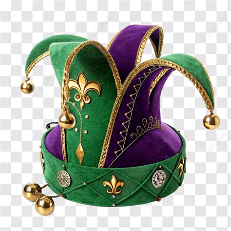 A Festive Mardi Gras Jester Hat With Bells Designed In Rich Purple And