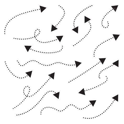 Dashed Arrow Vector PNG Images Dash Line Set Of Arrow Collection
