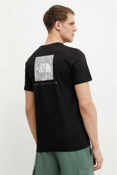 Памучна тениска The North Face Tailgrid Infill в черно с принт Nf0a8c4u9431 Answear Bg