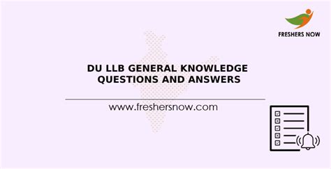 Du Llb General Knowledge Questions And Answers