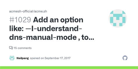 Add An Option Like I Understand Dns Manual Mode To Force The User