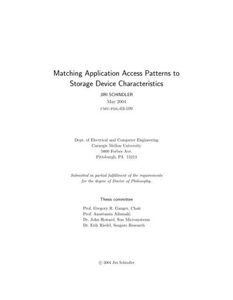 Matching Application Access Patterns To Storage Device