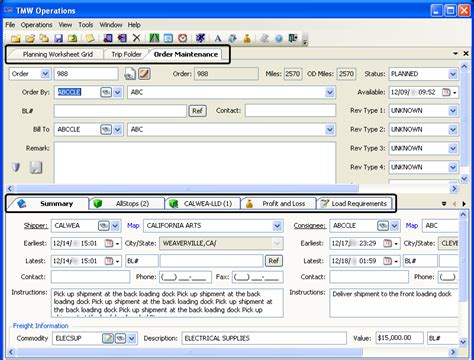 Navigating Within The Application Tmw Operations