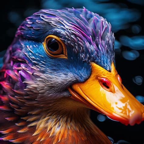 Premium Photo Vibrantly Surreal Mallard Duck Hyperdetailed Adobe Photoshop Artwork