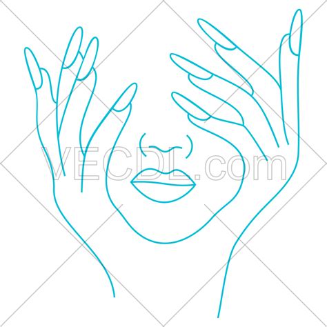 دانلود عکس وکتور دست های زن روی صورت مرجع دانلود تصاویر وکتور