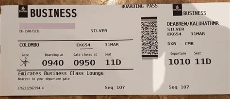 Emirates Boarding Pass Print Out