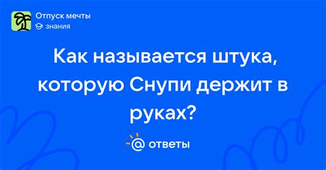 Как называется штука которую Снупи держит в руках User 302629932 Ответы Mail