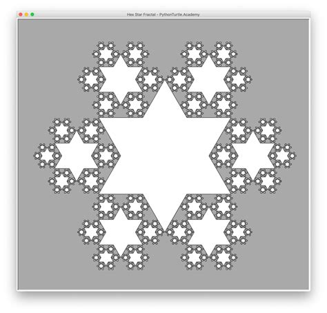 Hex Star Fractal Using Python And Turtle Python And Turtle